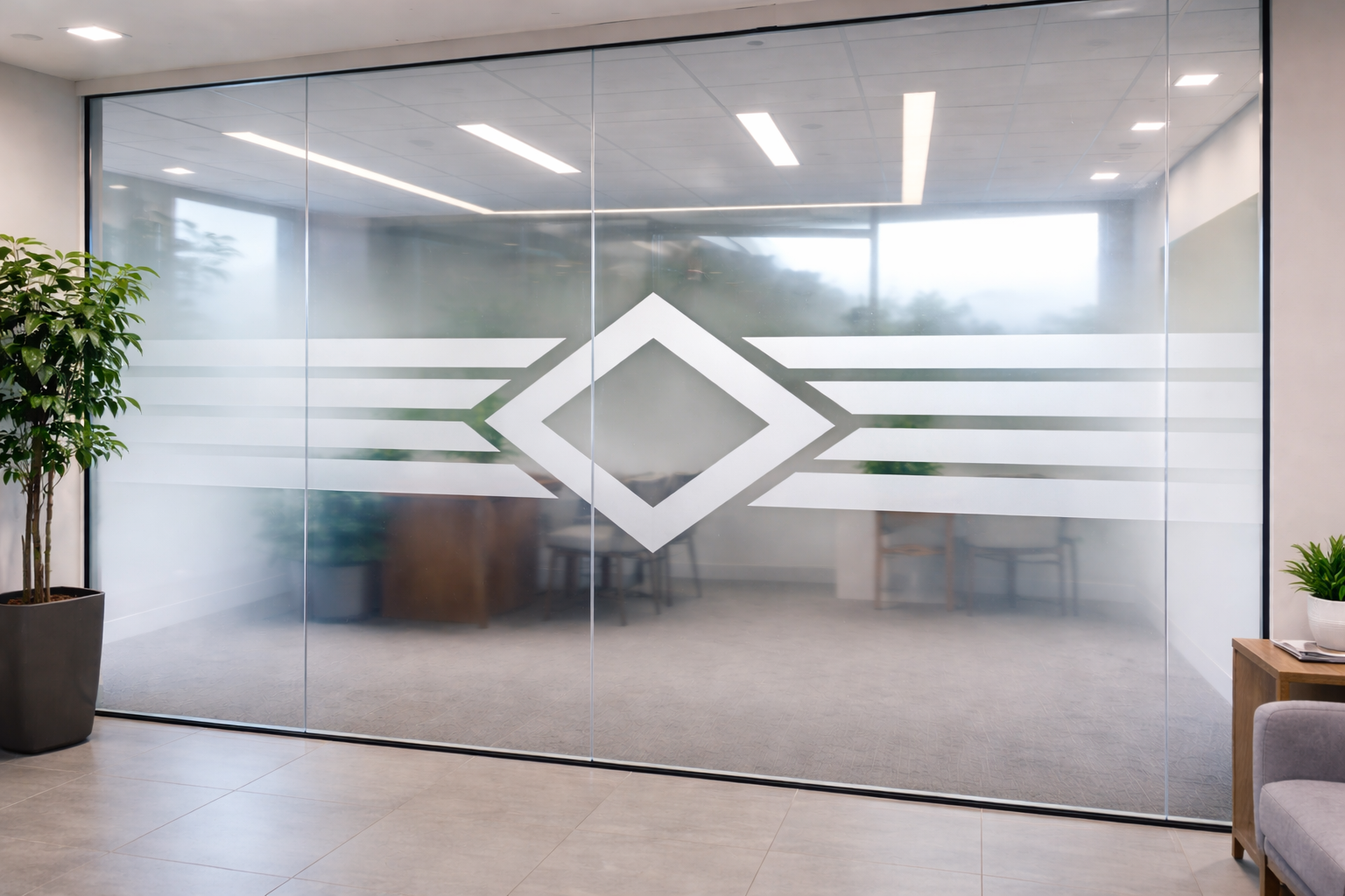 Frosted Stickers for glass | glass branding in Dubai